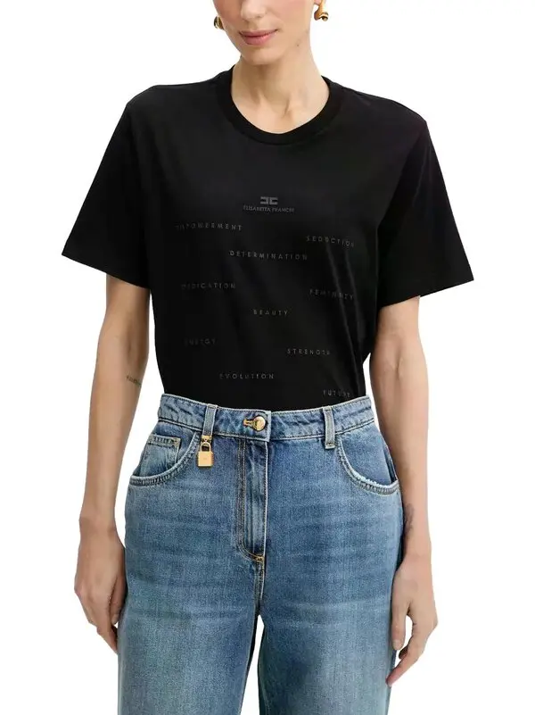 Elisabetta Franchi Printed T-shirt - Black