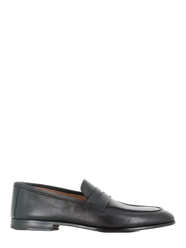 ANTONIO MAURIZI Leather Penny Loafers - Black