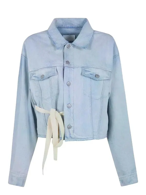 MAISON MARGIELA Raw-hem Denim Jacket - Blue