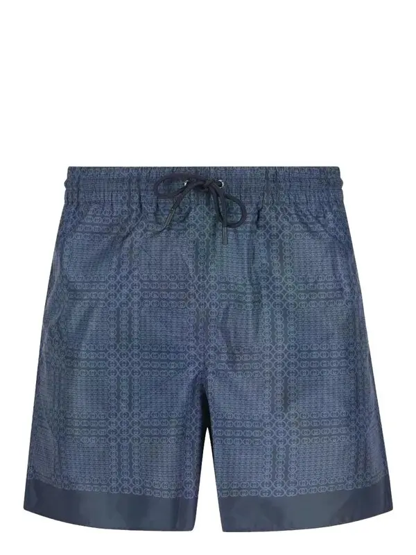 Gucci Gg-pattern Swim Shorts - Blue