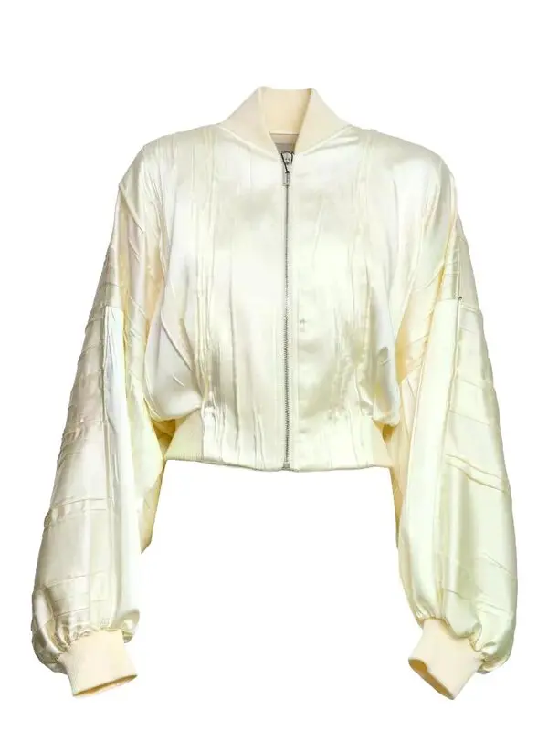 Sportmax Pleated Bomber Jacket - Neutrals