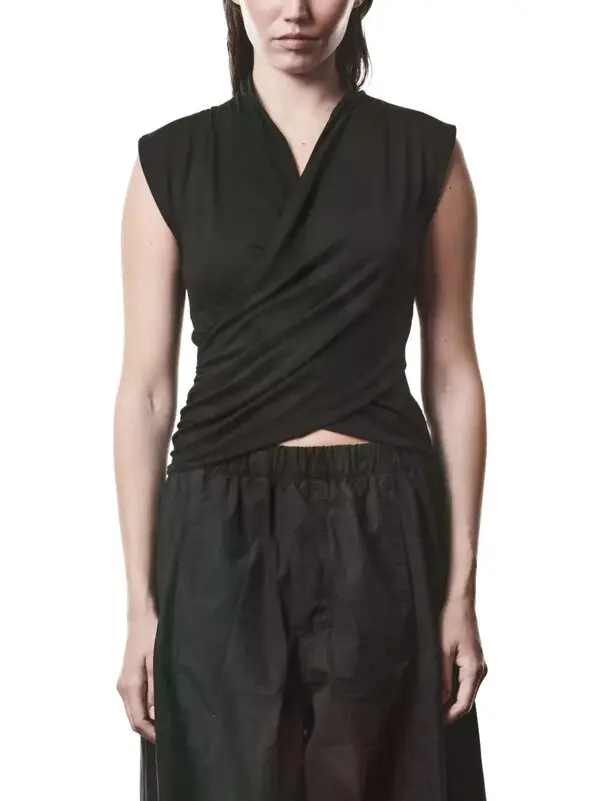 THOM KROM Crossover Sleeveless T-shirt - Black