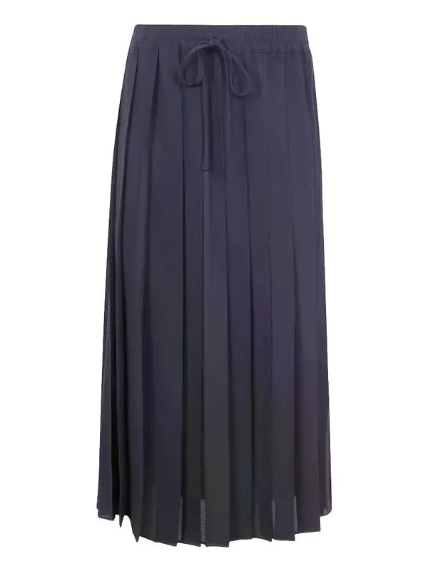 Mantū Pleated Drawstring Midi Skirt - Blue