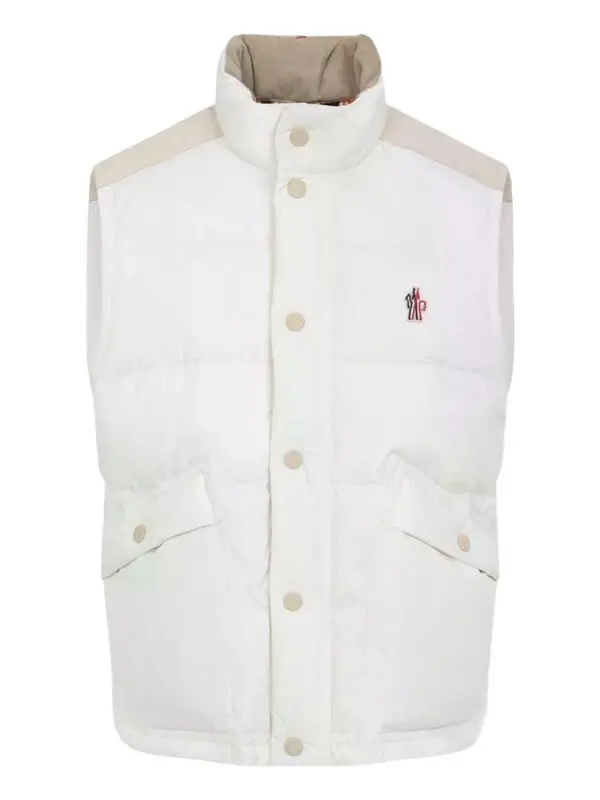 Moncler Buttoned Corduroy Padded Jacket - White