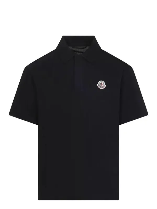 Moncler Logo-patch Polo Shirt - Black