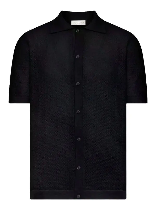 ROBERTO COLLINA Button-fastening Textured Shirt - Black