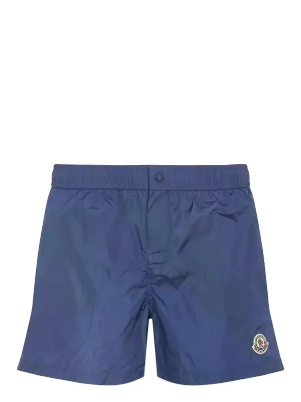 Moncler Logo Patch Swim Shorts - Blue