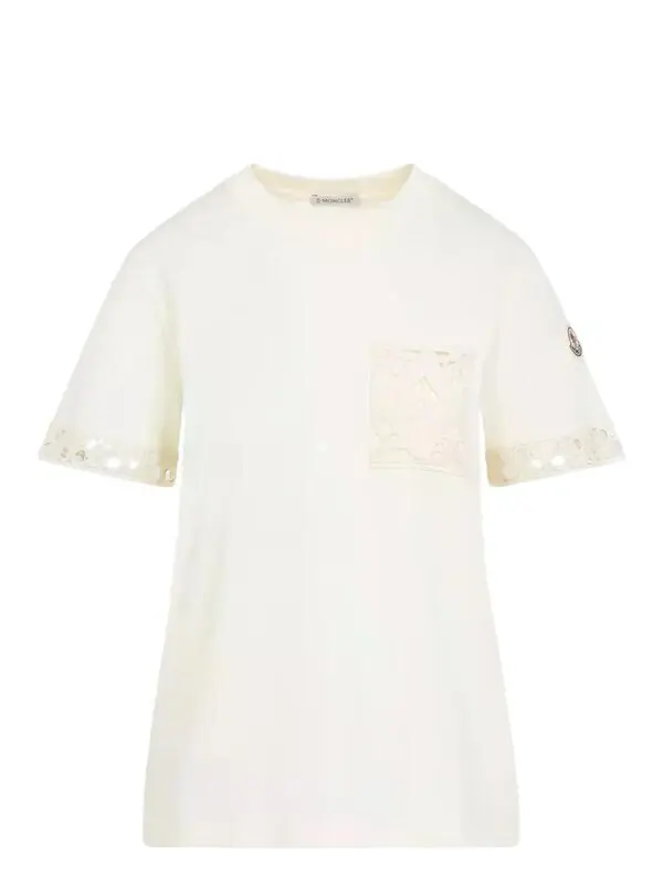 Moncler Lace Pocket T-shirt - Neutrals