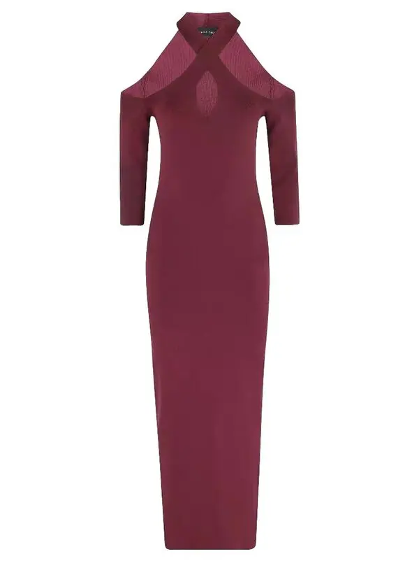 Federica Tosi Cold-shoulder Keyhole Midi Dress - Red