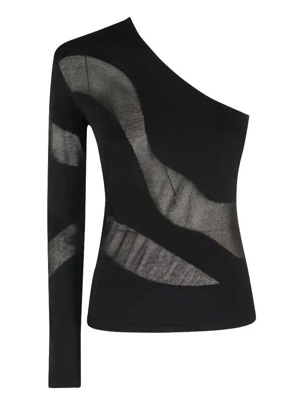 Federica Tosi One-shoulder Cut-out Sweater - Black