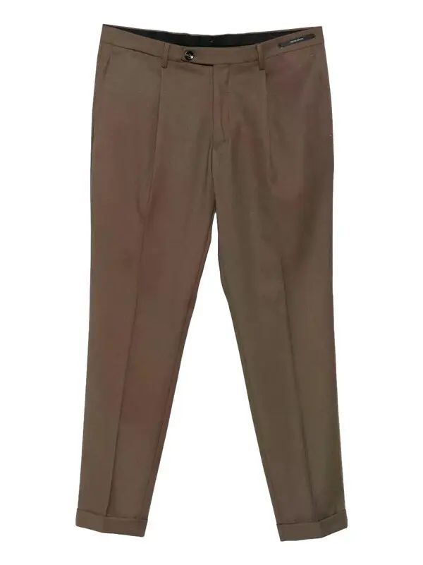 MICHAEL COAL Frederick Pleat Trousers - Brown