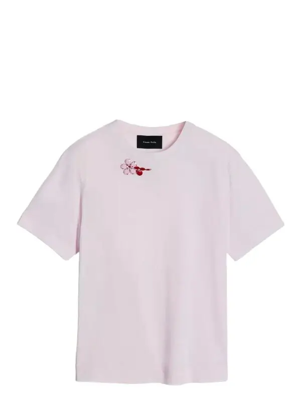 Simone Rocha Flower-detail T-shirt - Pink