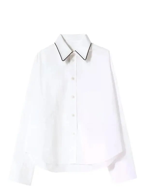Plan C Buttoned Collar Shirt - White