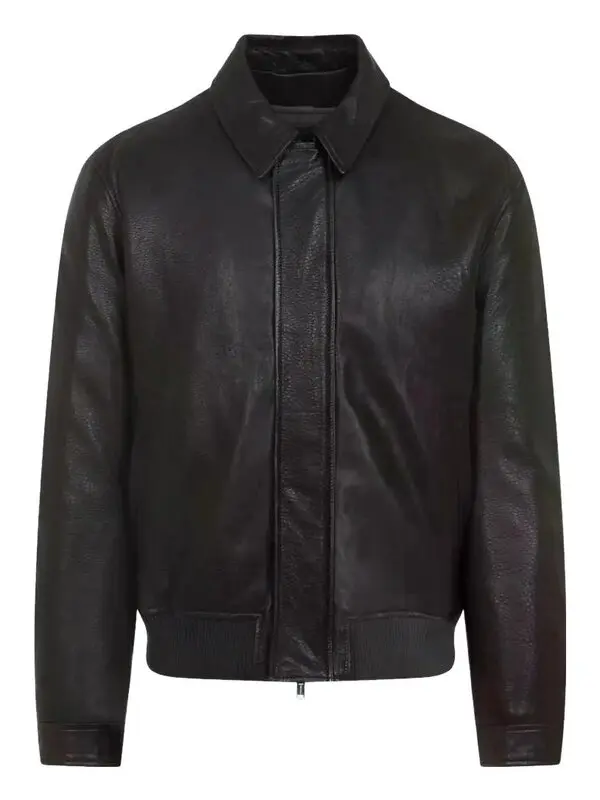 YVES SALOMON Collared Lambskin Jacket - Brown