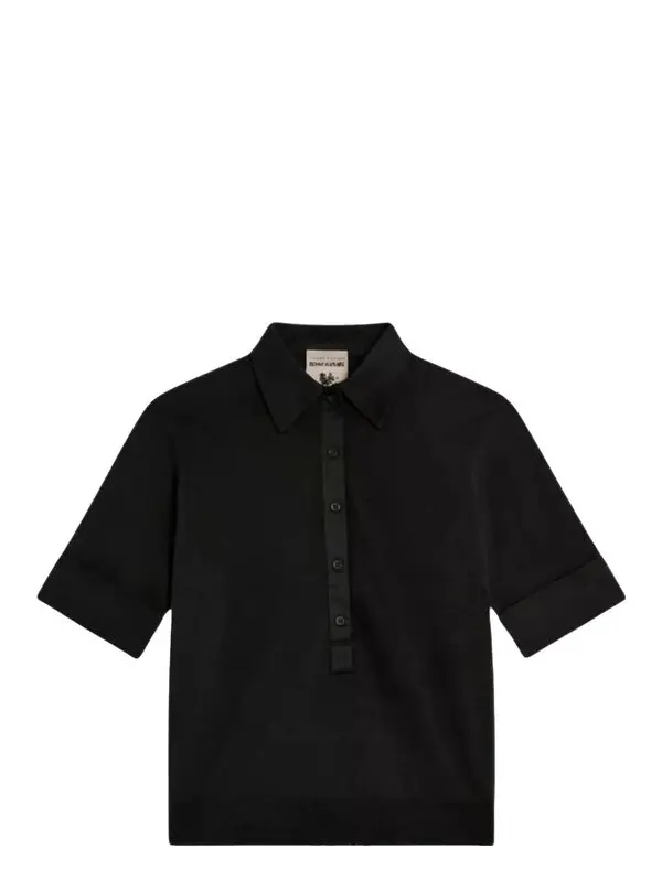 SEMICOUTURE Short-sleeve Polo Top - Black
