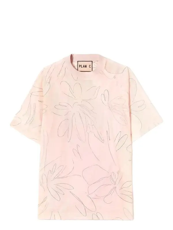 Plan C Floral-print T-shirt - Pink