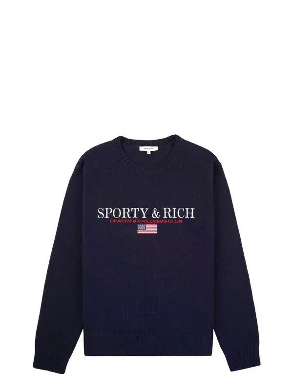 SPORTY & RICH S&r Nautical Graphic Crewneck Sweatshirt - Blue