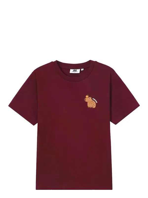 CHOCOOLATE Embroidered Cotton T-shirt - Red