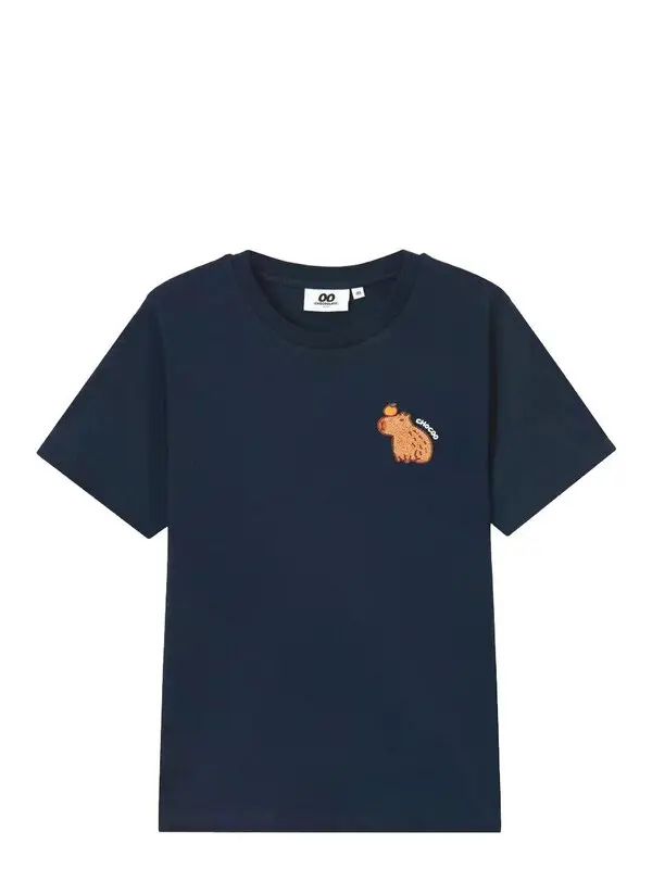 CHOCOOLATE Embroidered Cotton T-shirt - Blue