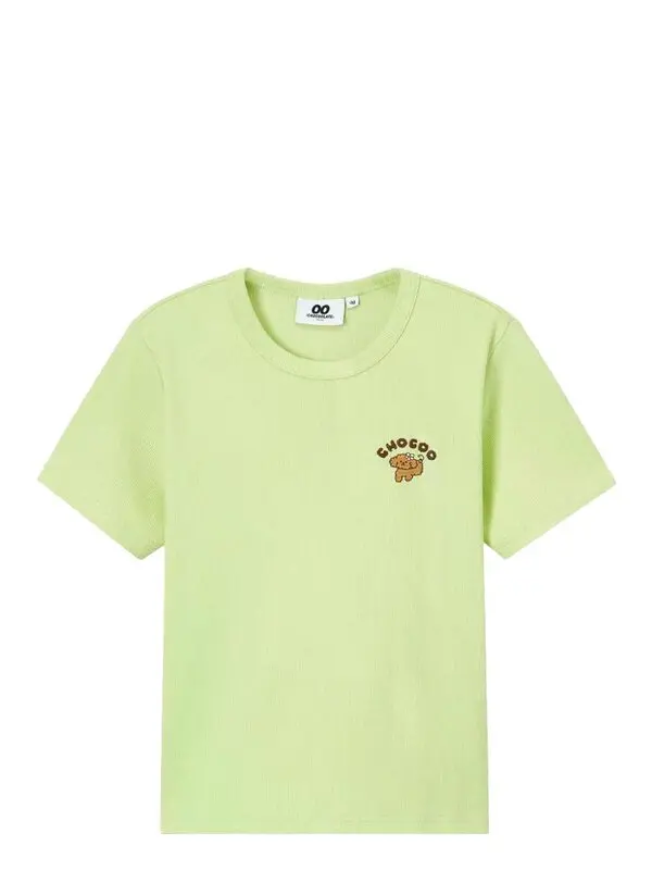 CHOCOOLATE Embroidered Detail Cotton T-shirt - Green
