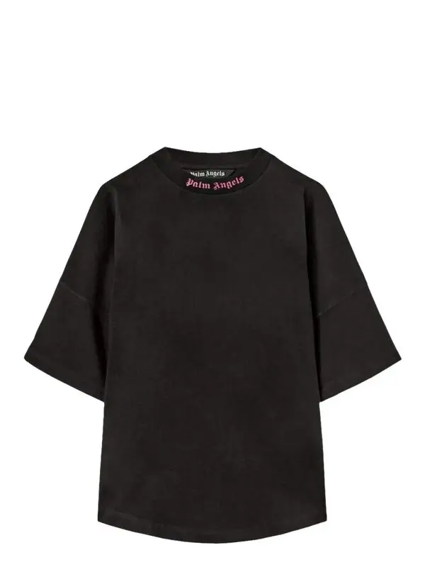 Palm Angels Doubled-logo Over T-shirt - Black