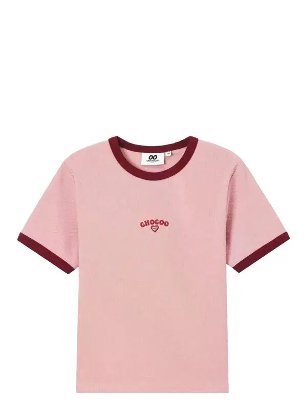 CHOCOOLATE Embroidered Detail T-shirt - Pink