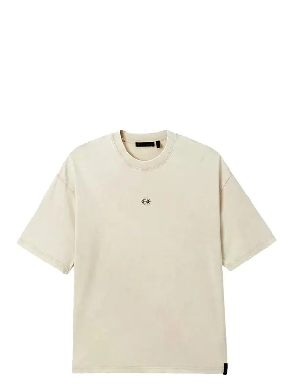 FIVE CM Graphic-detail Crewneck Cotton T-shirt - Neutrals