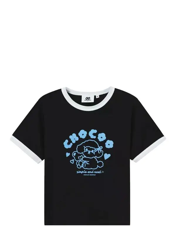 CHOCOOLATE Graphic-detail Cotton T-shirt - Black