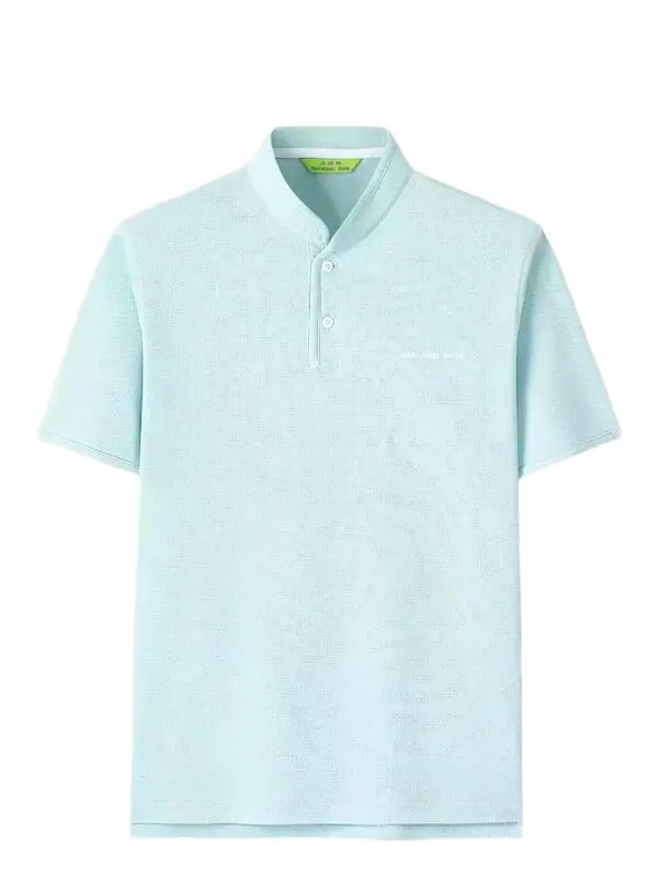Shanghai Tang Horse-motif Mandarin Polo Shirt - Blue