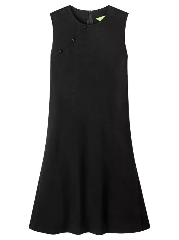 Shanghai Tang Button Sleeveless Mini Dress - Black