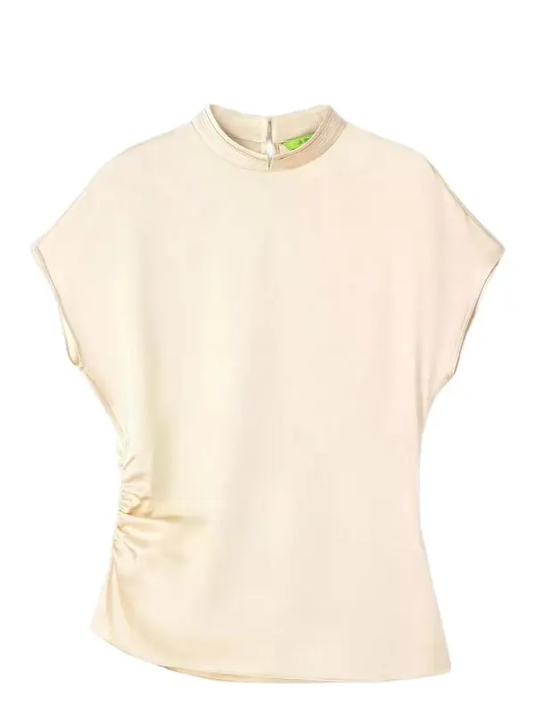 Shanghai Tang Ruched Detail Blouse - Neutrals