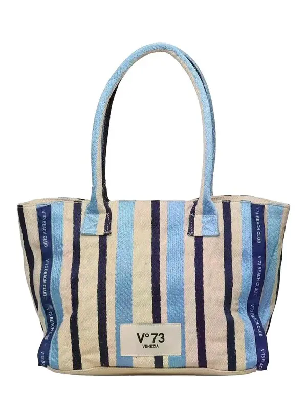 V°73 Striped Top-handle Shoulder Bag - Blue