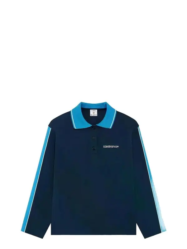 Casablanca Long-sleeve Polo Top - Blue
