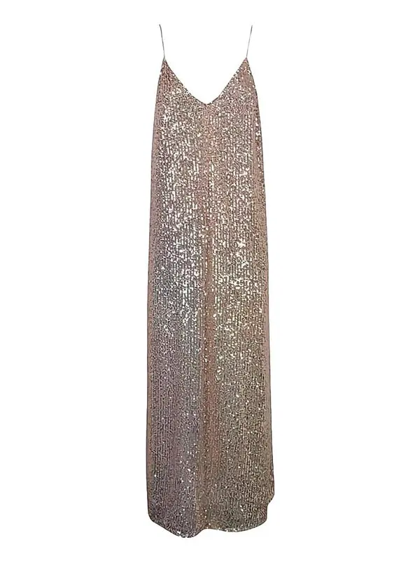 THE NINA STUDIO Sequin V-neck Dress - Yellow