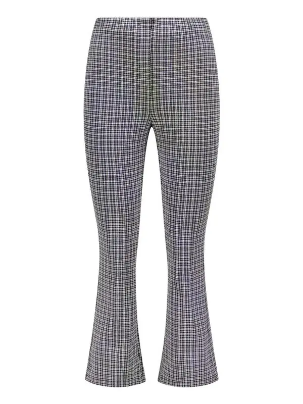 Theory Checkered Flared Trousers - Blue