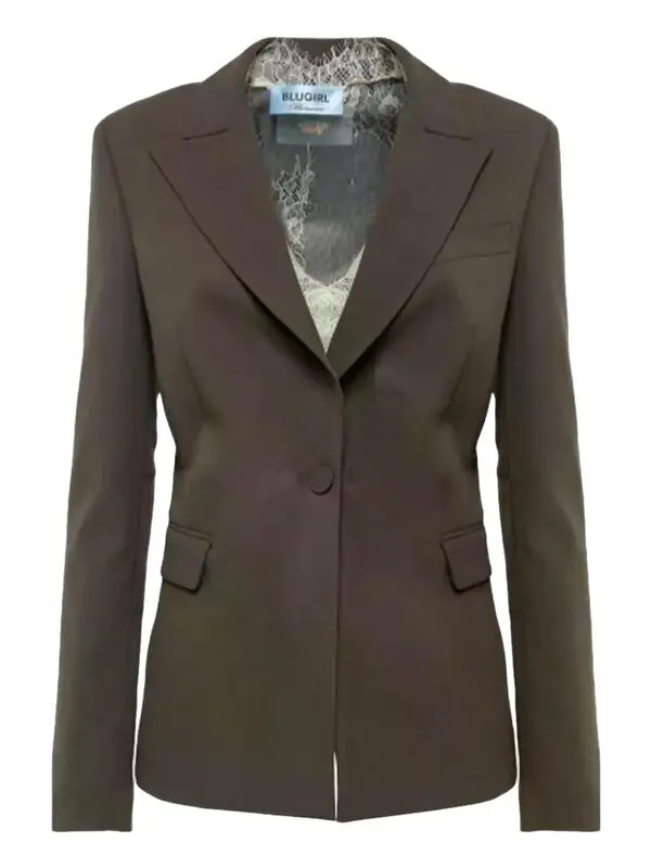 BLUGIRL Notched Lapels Single-breasted Jacket - Brown