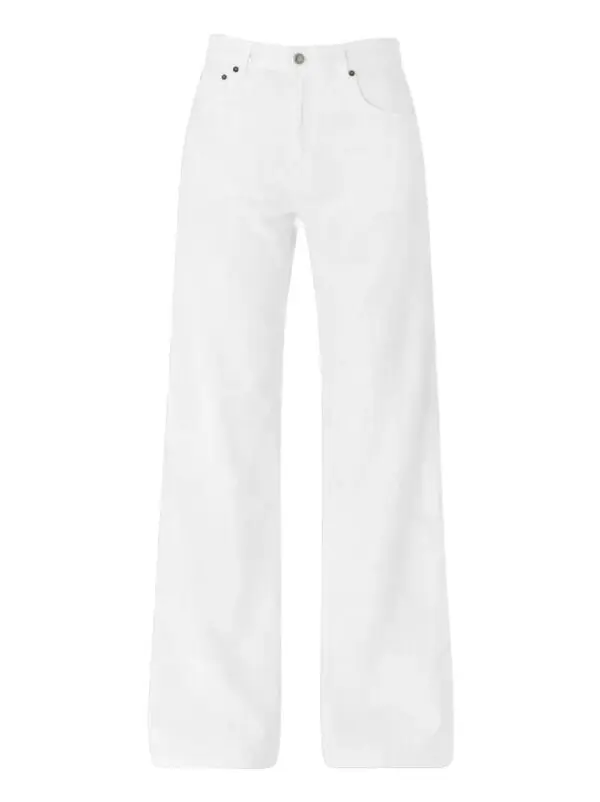 HAIKURE Belt-loop Wide-leg Jeans - White