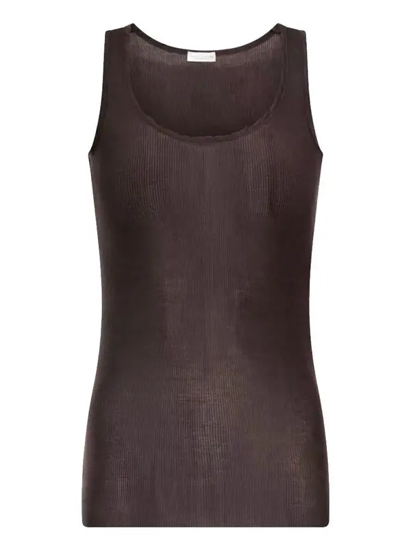 ROBERTO COLLINA Ribbed Tank Top - Brown