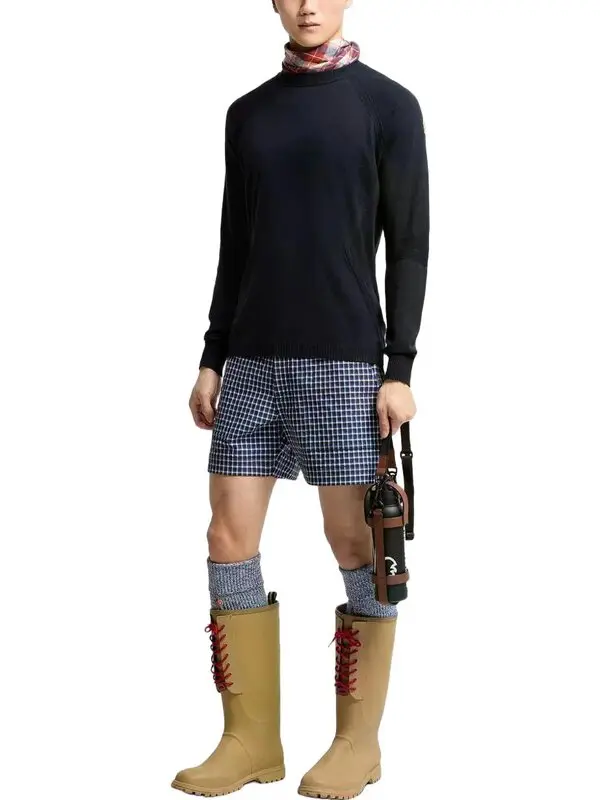 Moncler Ribbed Round-neck Knit Sweater - Blue