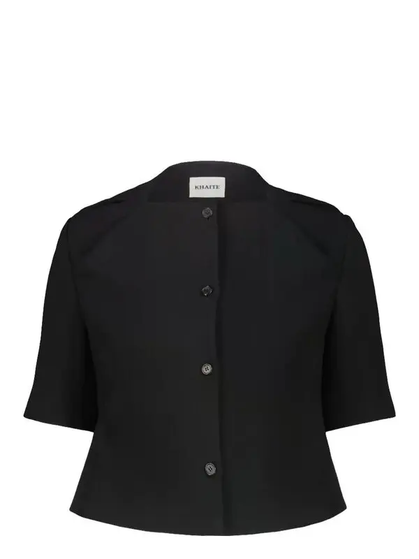 Khaite Franc Folded-neckline Jacket - Black