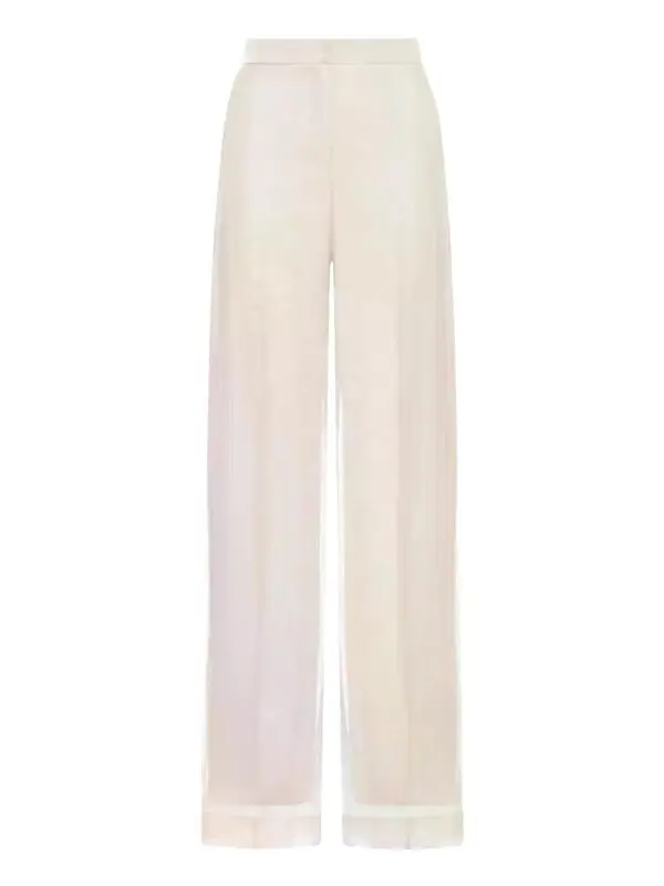 Max Mara Silk Wide Leg Pants - Pink