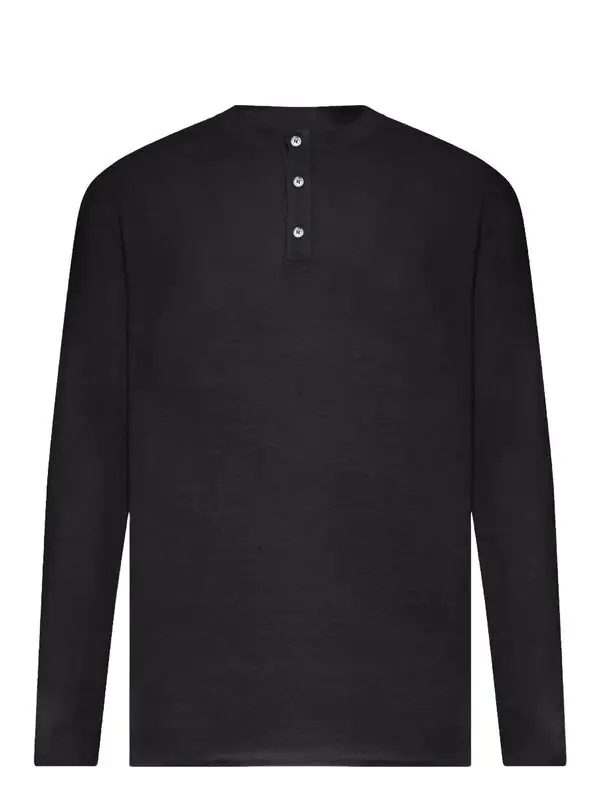 ROBERTO COLLINA Buttoned Long-sleeve T-shirt - Black