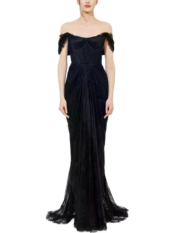 IRIS SERBAN Iolanda Off-shoulder Maxi Dress - Black