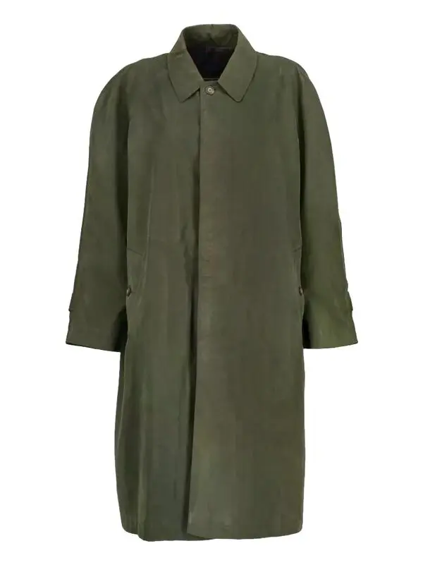 Vintage Button-fastening Coat - Green