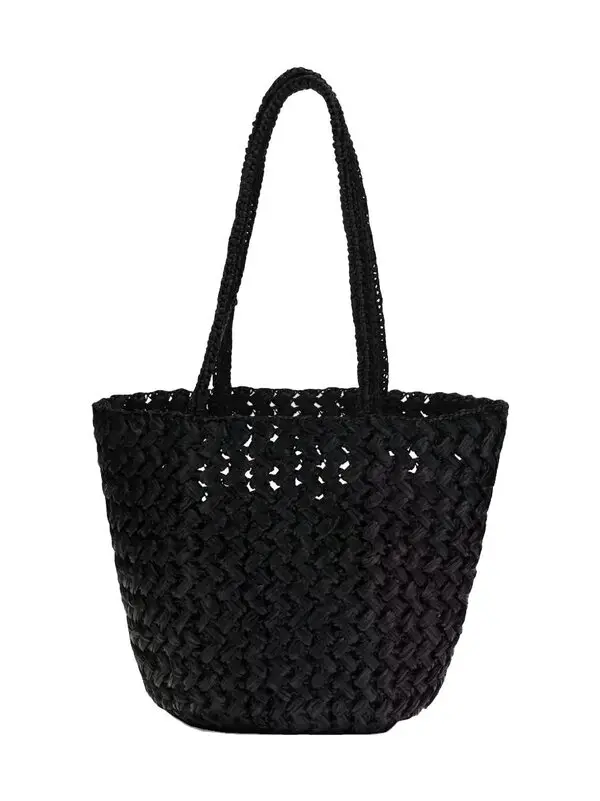 THE ROW Estelle Braided Tote - Black