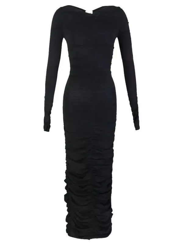 Khaite Lana Ruched Maxi Dress - Black