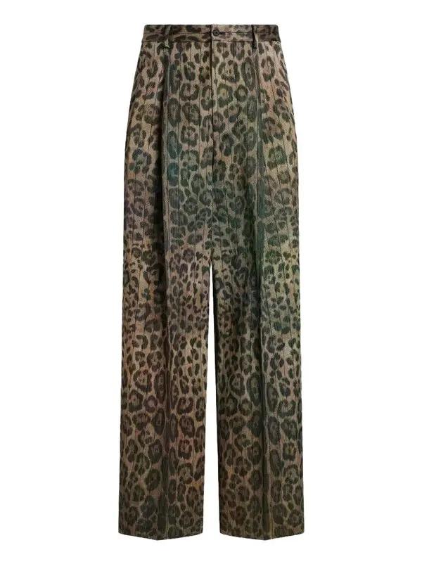 Dolce & Gabbana Leopard-print Trousers - Brown