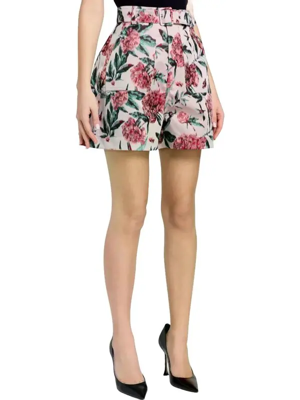 MARQUES' ALMEIDA Floral-print High-waisted Shorts - Pink