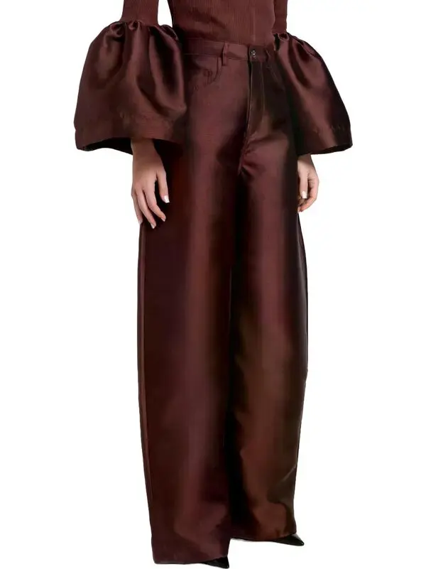 MARQUES' ALMEIDA Wide-leg Trousers With Belt Loops - Brown