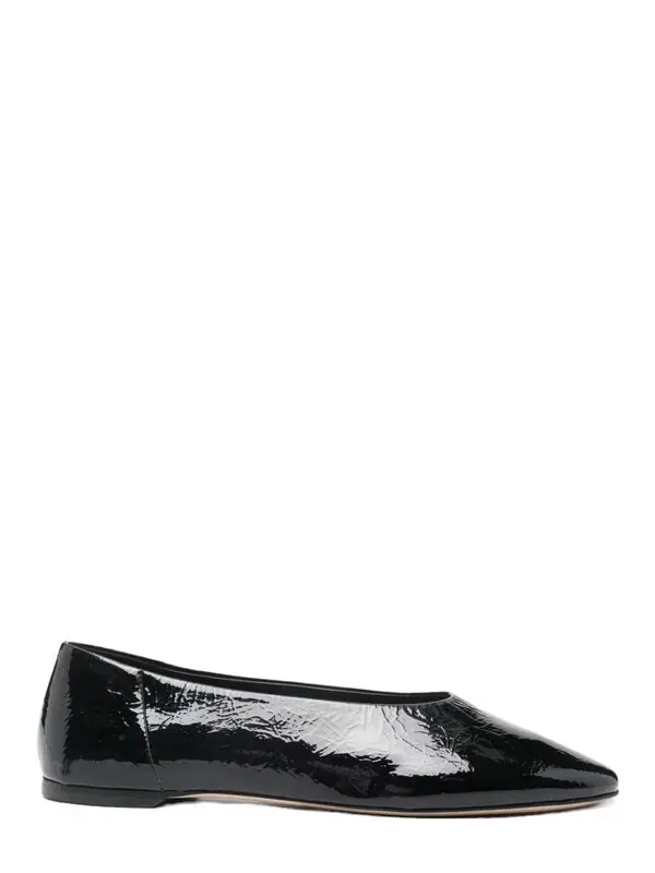 TOTEME Leather Ballerina Shoes - Black